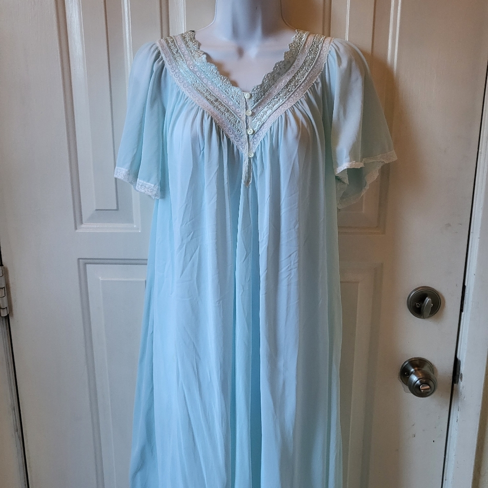 Silk Essence By Miss Elaine Vintage Nightgown - Gem